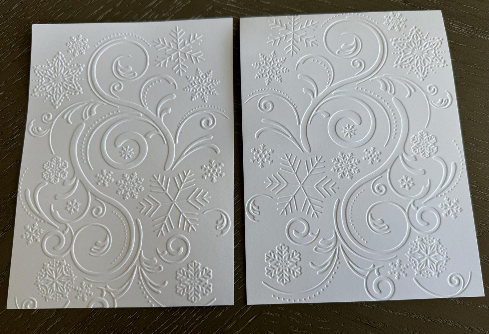 Embossed Christmas Snowflake Card Stock: 3D Paper Craft, Set of 5 - Etsy