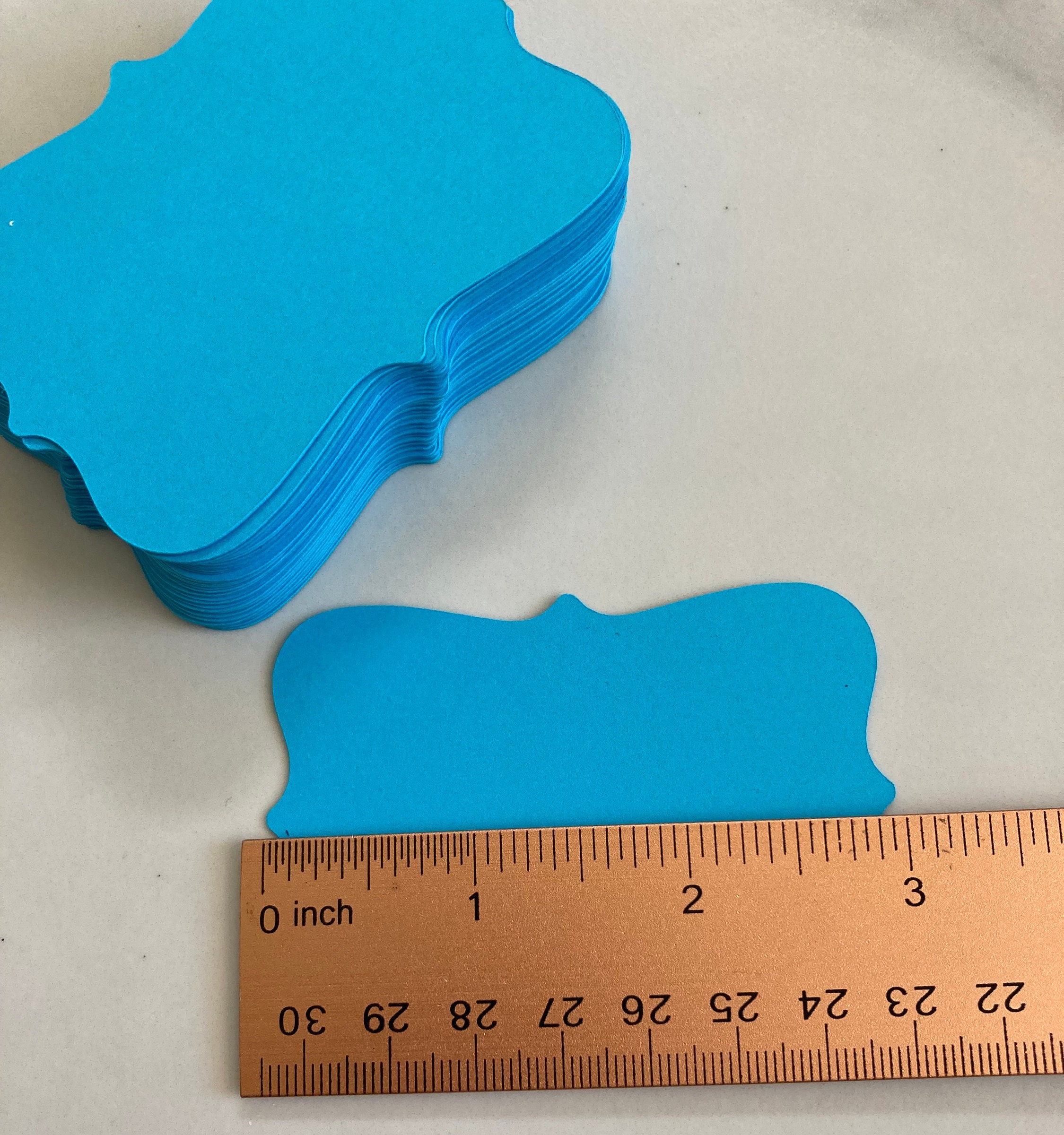 3" Wide -50 Blue Die Cut Bracket Cards - Extra Heavy Weight Cards ...