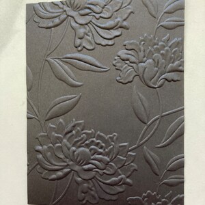 3D Deep Embossed Black Beautiful Blooms - Die-cut - Black Embossed ...