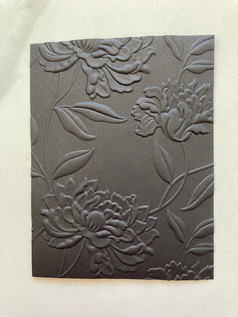 3D Deep Embossed Black Beautiful Blooms - Die-cut - Black Embossed ...