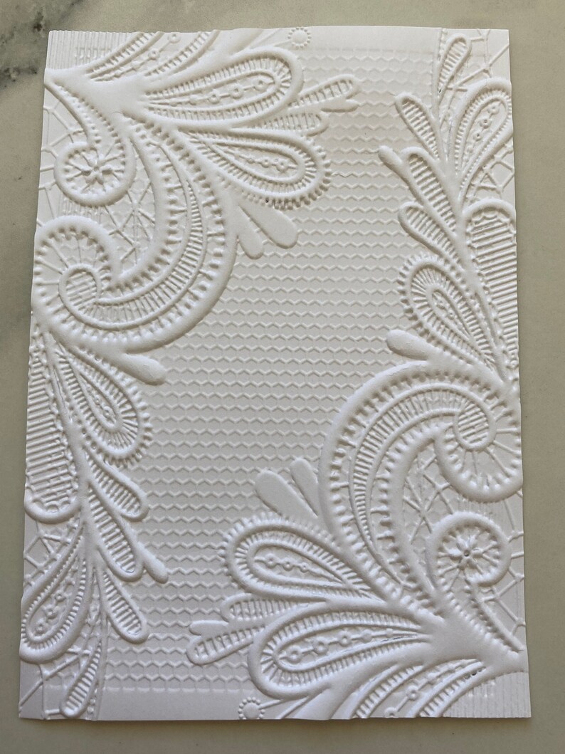 3D Embossed Ornate Lace Sheets, Set of 5 Embossed Card Stock Sheets ...