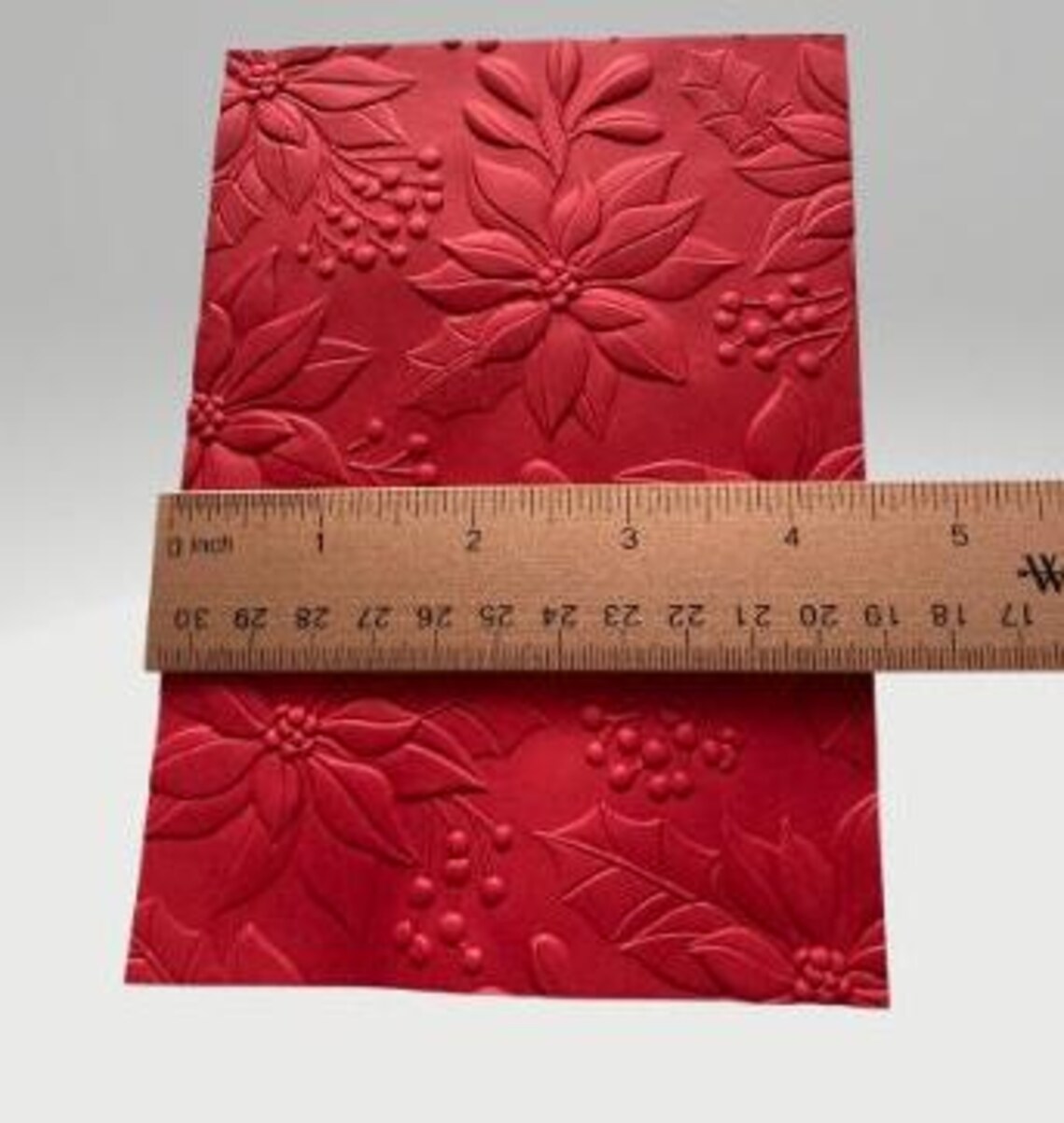 Five 3D Embossed Die-cut Red Scenic Poinsettias, Embossed Cardstock ...