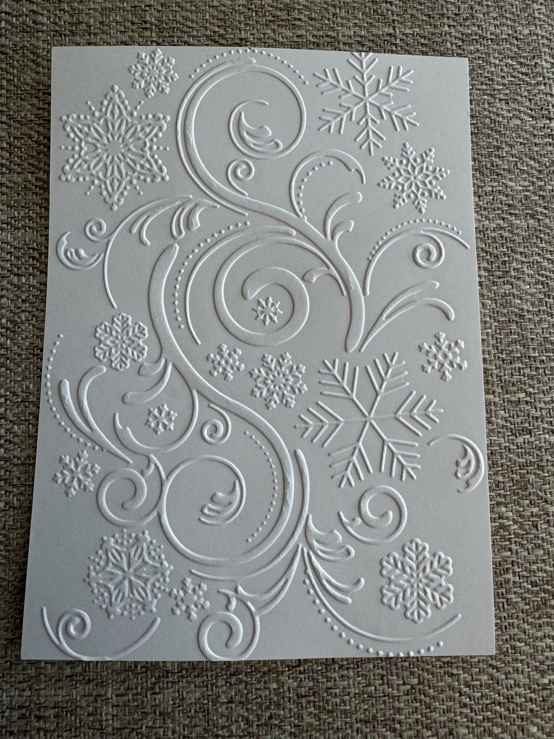 Embossed Christmas Snowflake Card Stock: 3D Paper Craft, Set of 5 - Etsy