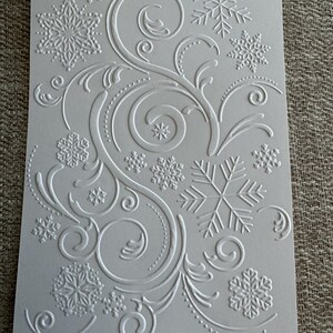 Embossed Christmas Snowflake Card Stock: 3D Paper Craft, Set of 5 - Etsy