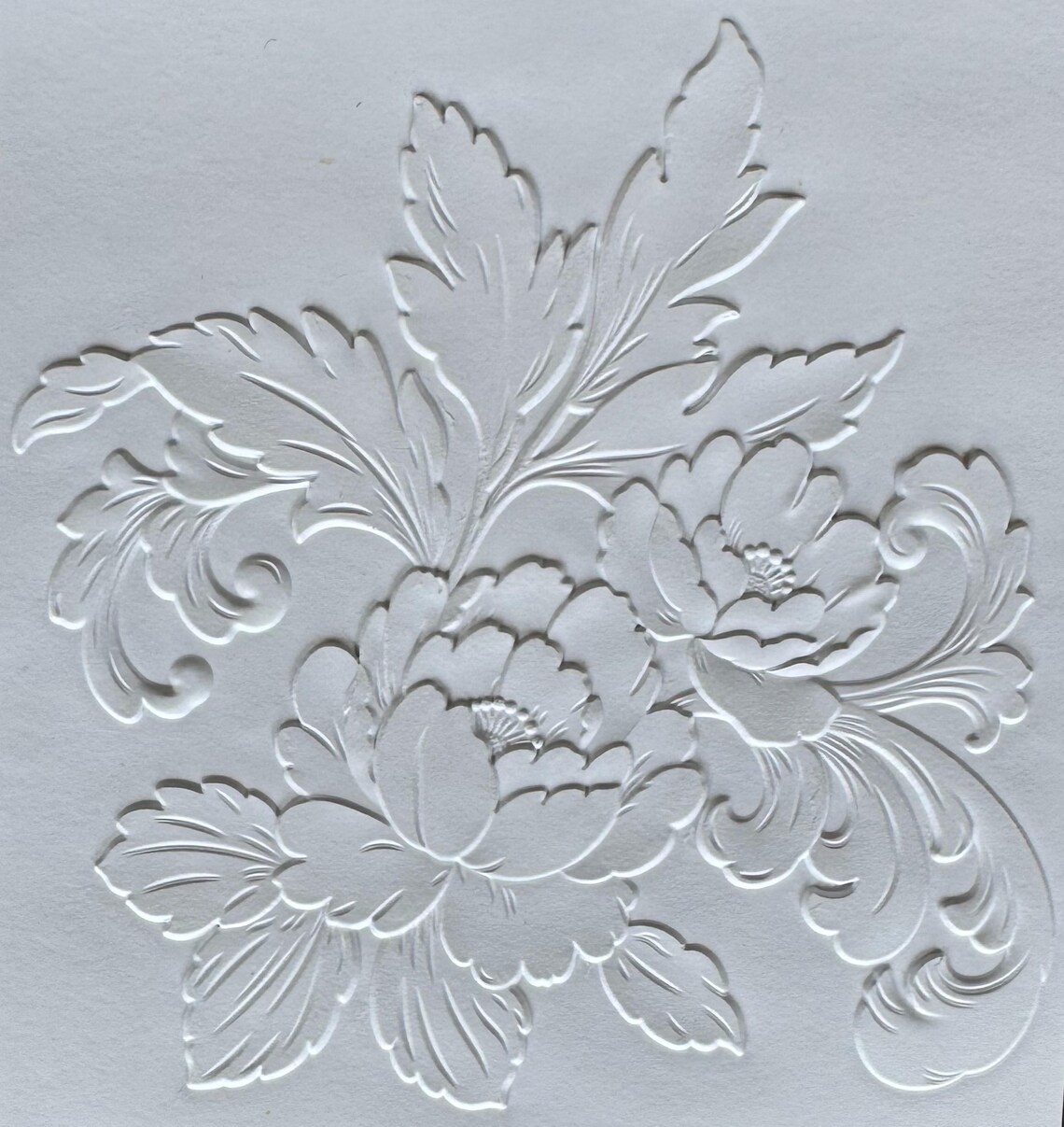 Set of 5 3D Botanical Book Cover Engravings, 3D Embossed Flowers ...