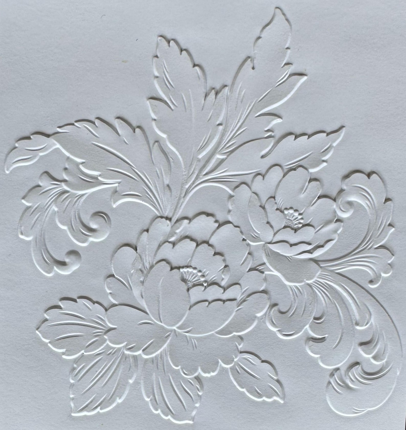 Set of 5 3D Botanical Book Cover Engravings, 3D Embossed Flowers ...
