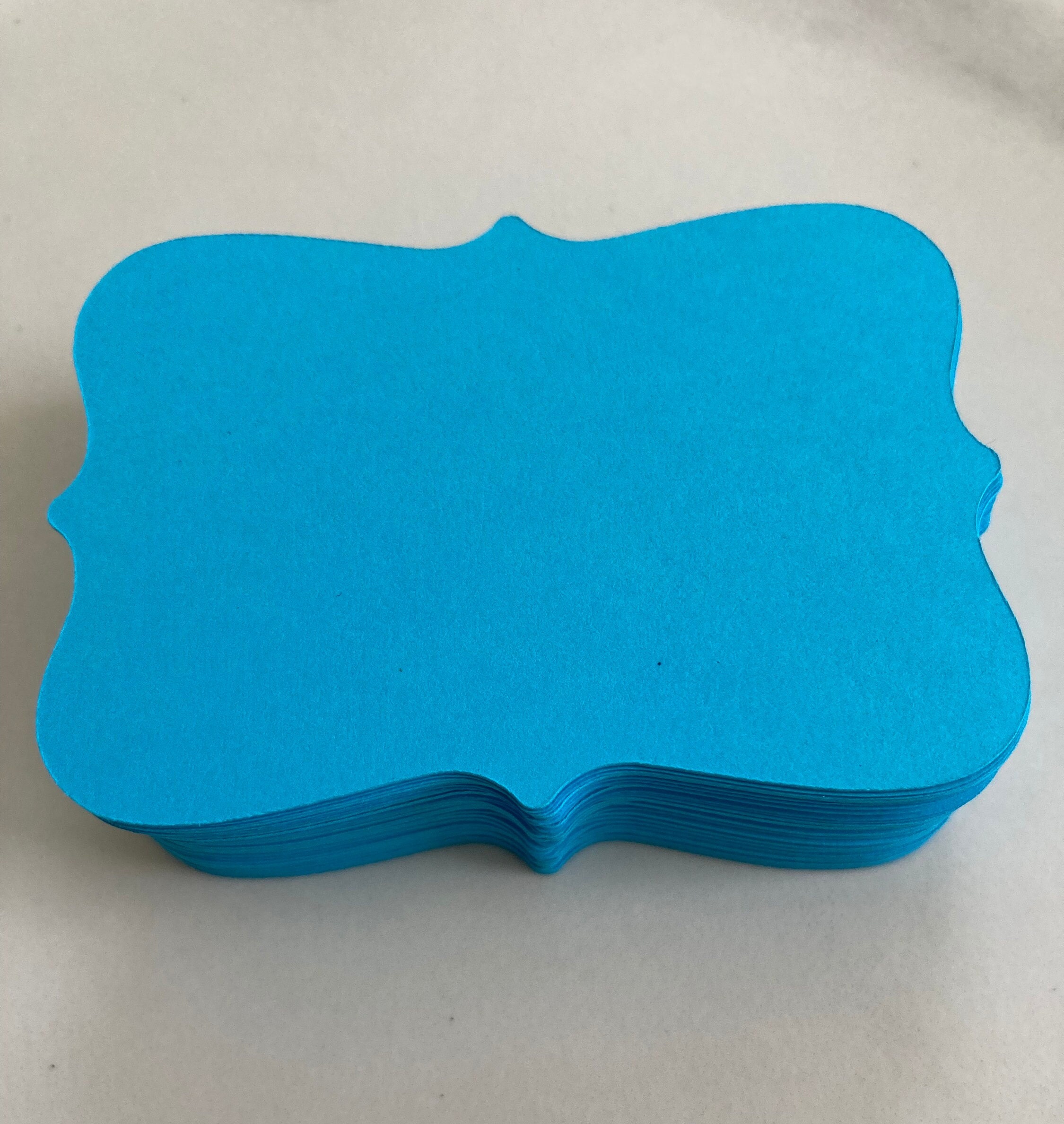 3" Wide -50 Blue Die Cut Bracket Cards - Extra Heavy Weight Cards ...
