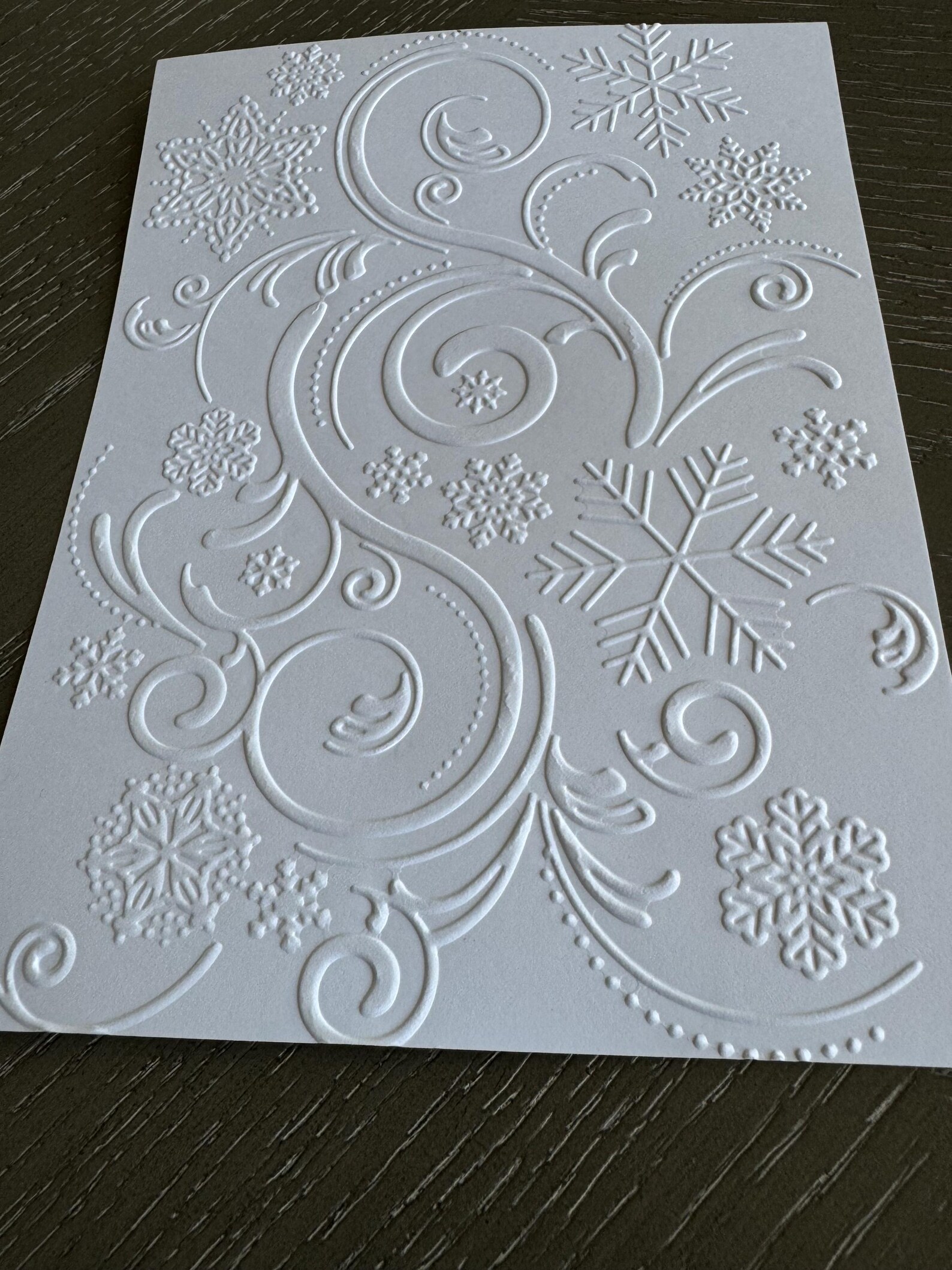 Embossed Christmas Snowflake Card Stock: 3D Paper Craft, Set of 5 - Etsy
