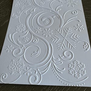 Embossed Christmas Snowflake Card Stock: 3D Paper Craft, Set of 5 - Etsy