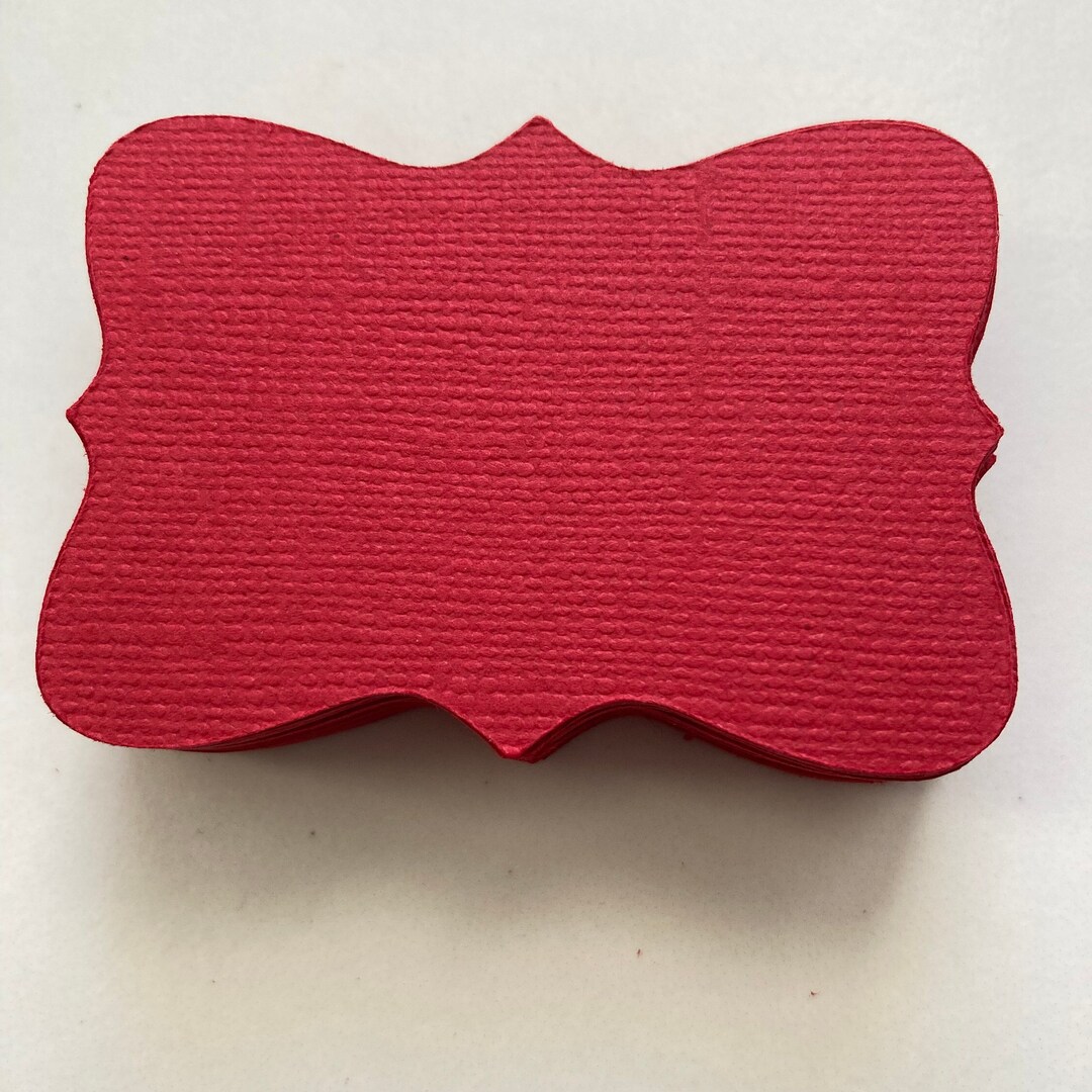 50 Red Textured Die Cut Bracket Cards, Decorative Cards, Decorative ...