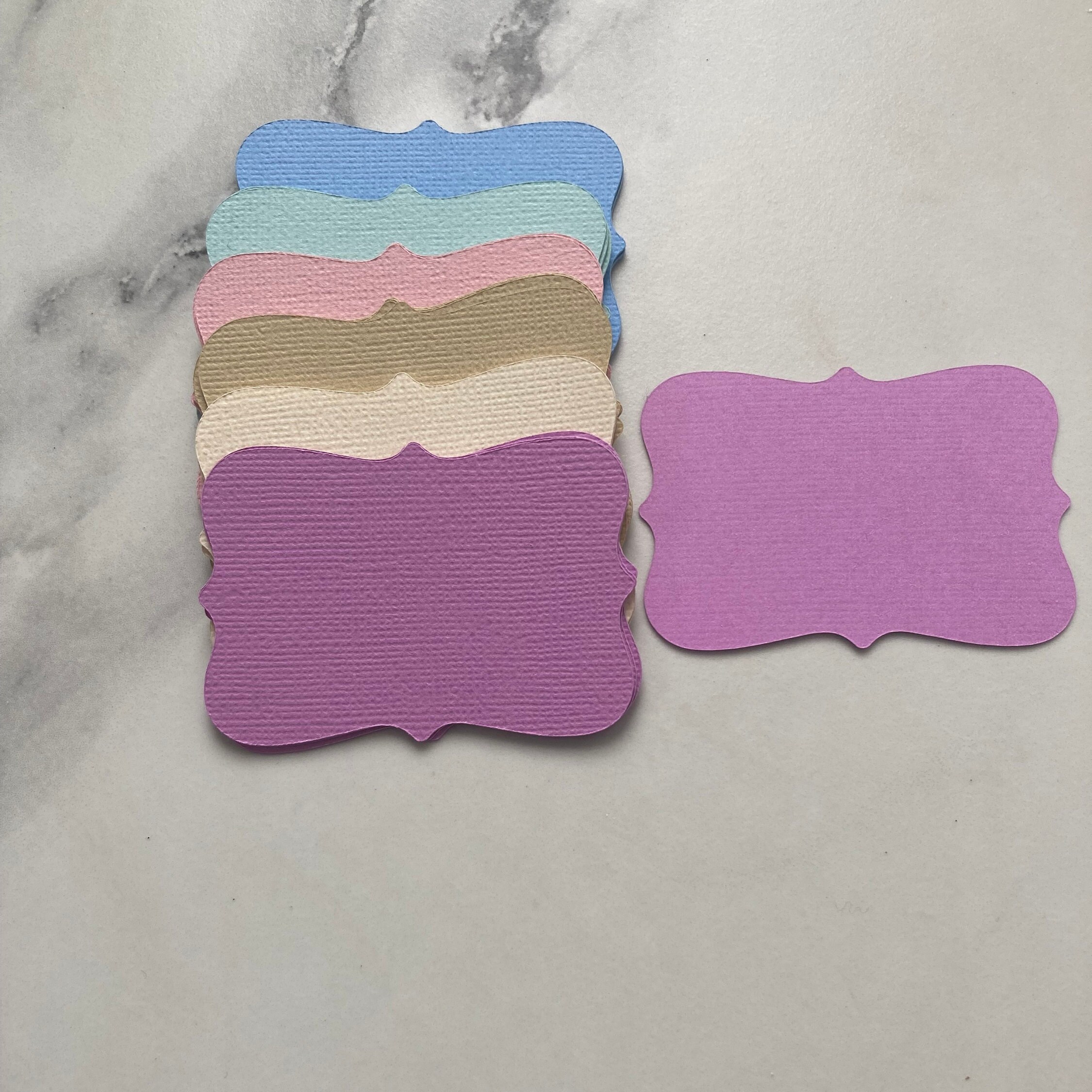 30 Textured Decorative Die Cut Card Stock - Various Pastel Color Cards ...