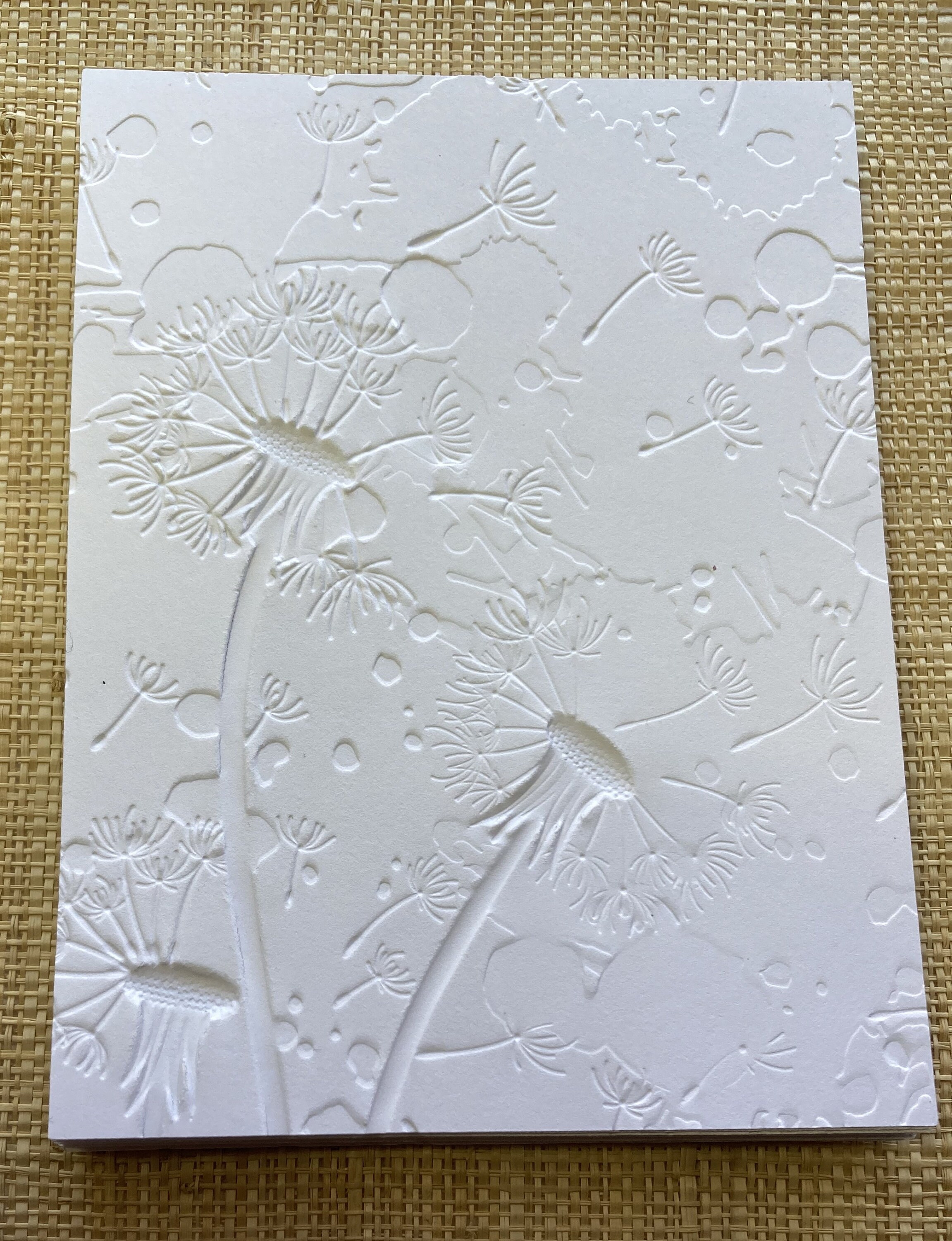 3D Embossed Dandelion Wish Card Front -embossed White Card Stock ...