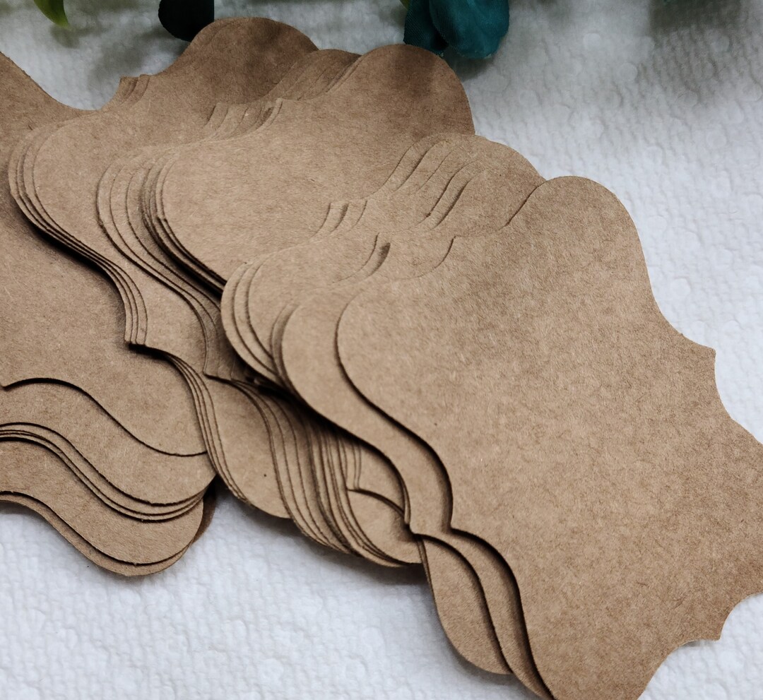 Set of 50 Extra Heavy 110lb Kraft Card Stock - Brown - Decorative ...