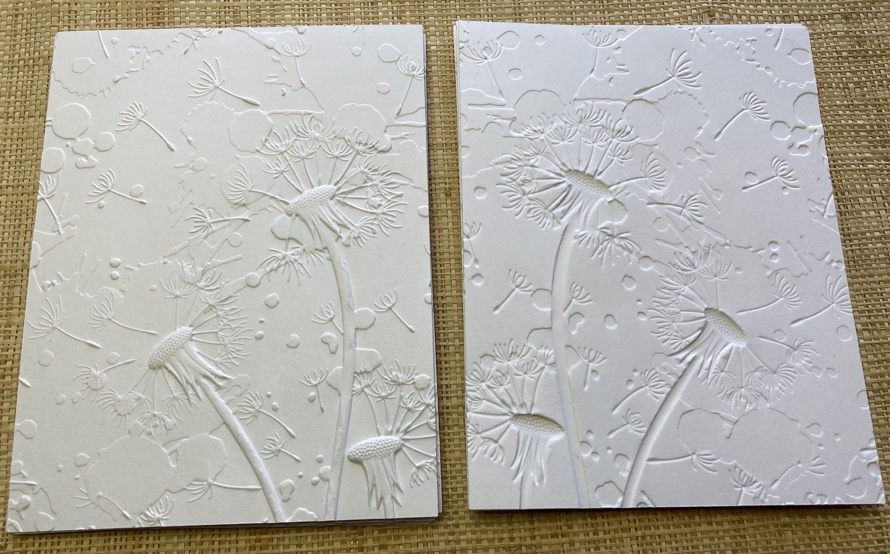 3D Embossed Dandelion Wish Card Front -embossed White Card Stock ...