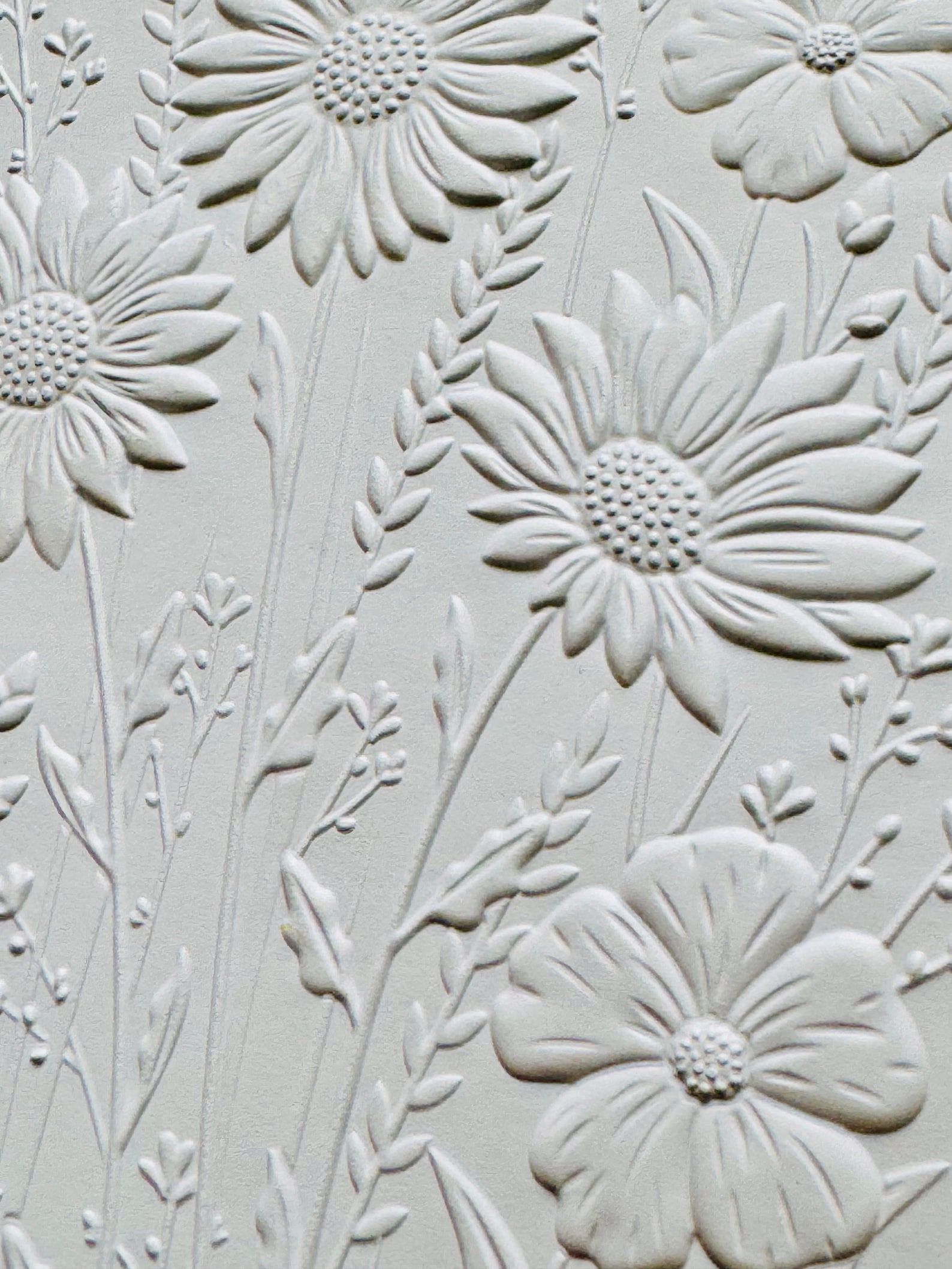 5 - 3D Daisy Flower Embossed White Card Stock, Embossed Textured ...