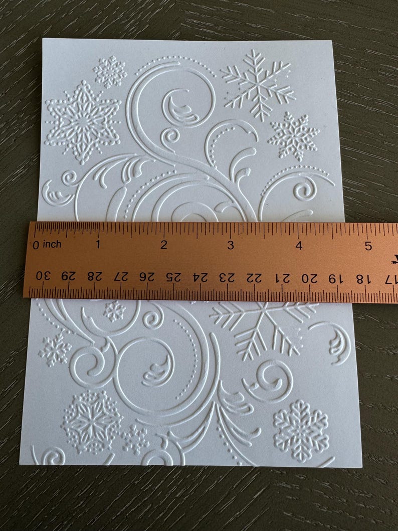 Embossed Christmas Snowflake Card Stock: 3D Paper Craft, Set of 5 - Etsy