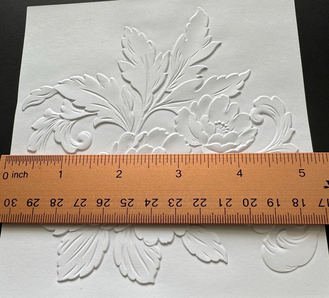 Set of 5 3D Botanical Book Cover Engravings, 3D Embossed Flowers ...