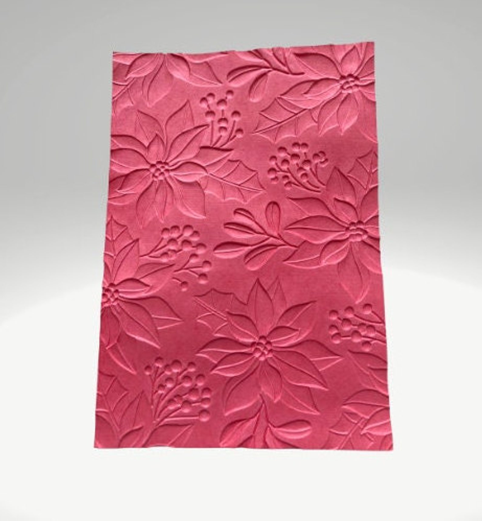 5 - 3D Embossed Pink Die Cut Poinsettias, Embossed Card Stock, Designer ...