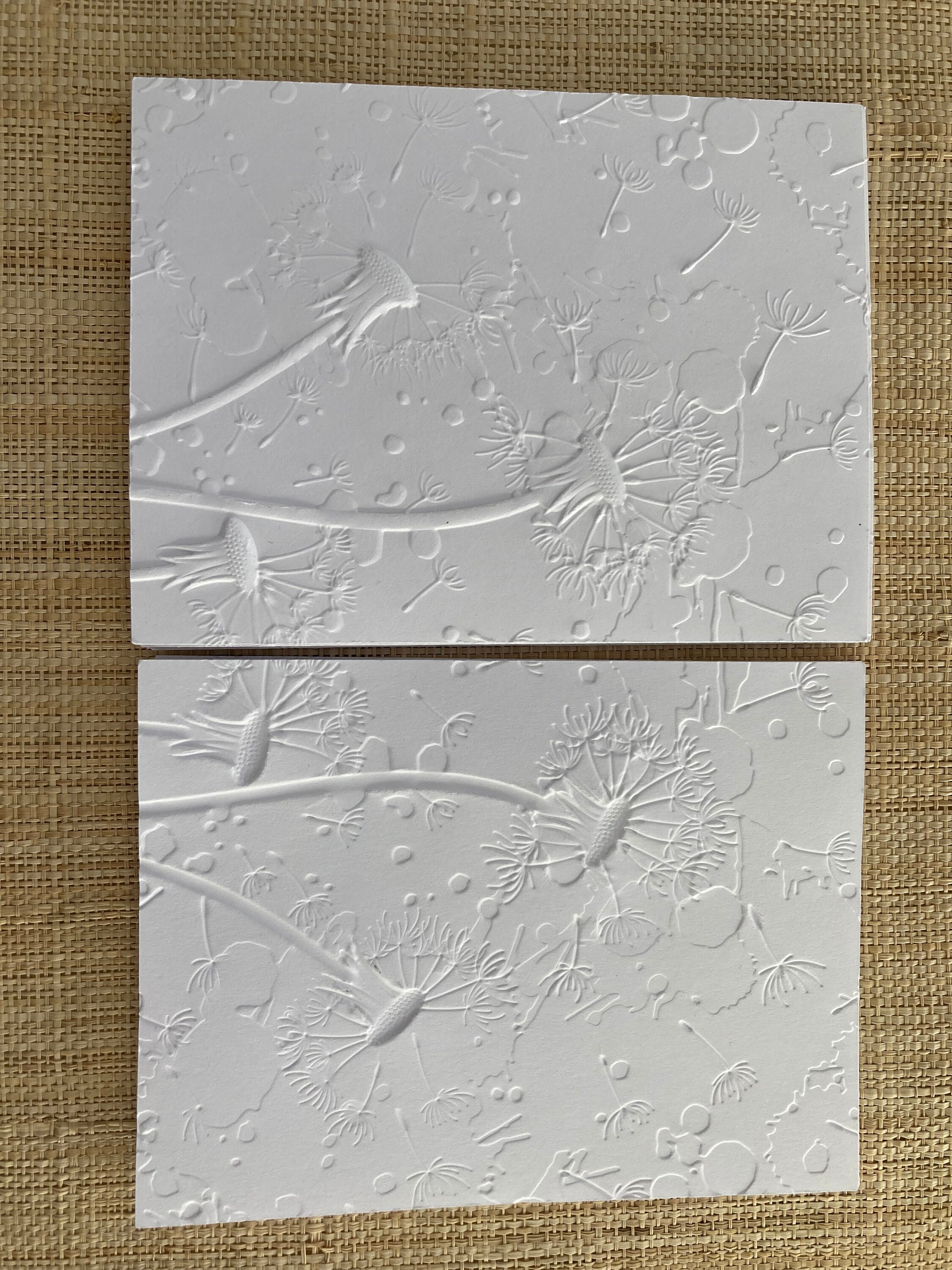 3D Embossed Dandelion Wish Card Front -embossed White Card Stock ...