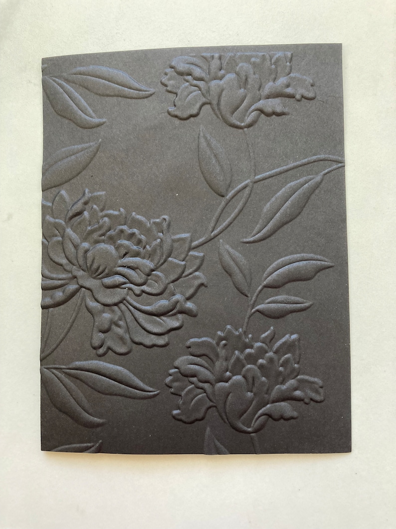 3D Deep Embossed Black Beautiful Blooms - Die-cut - Black Embossed ...