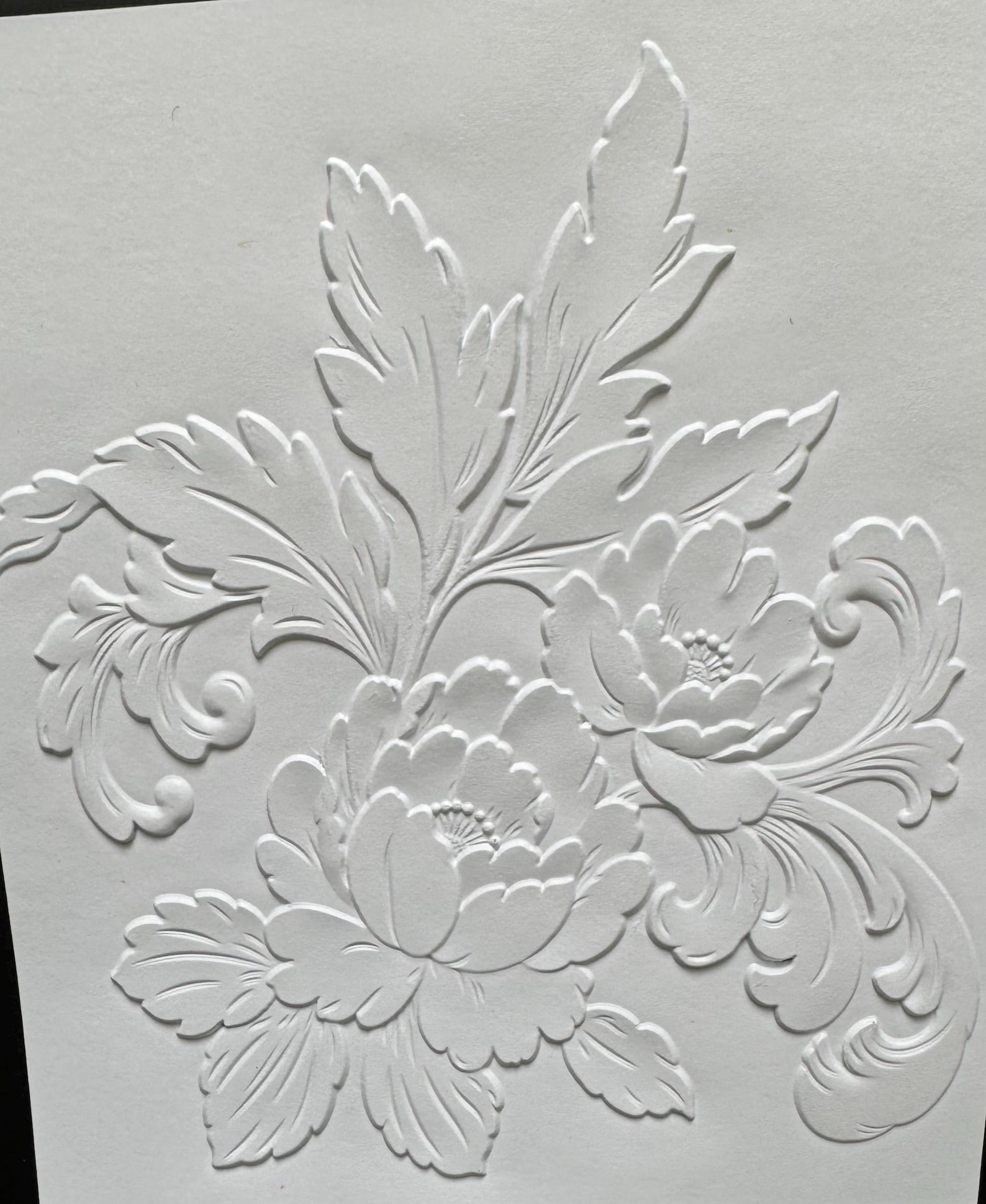 Set of 5 3D Botanical Book Cover Engravings, 3D Embossed Flowers ...