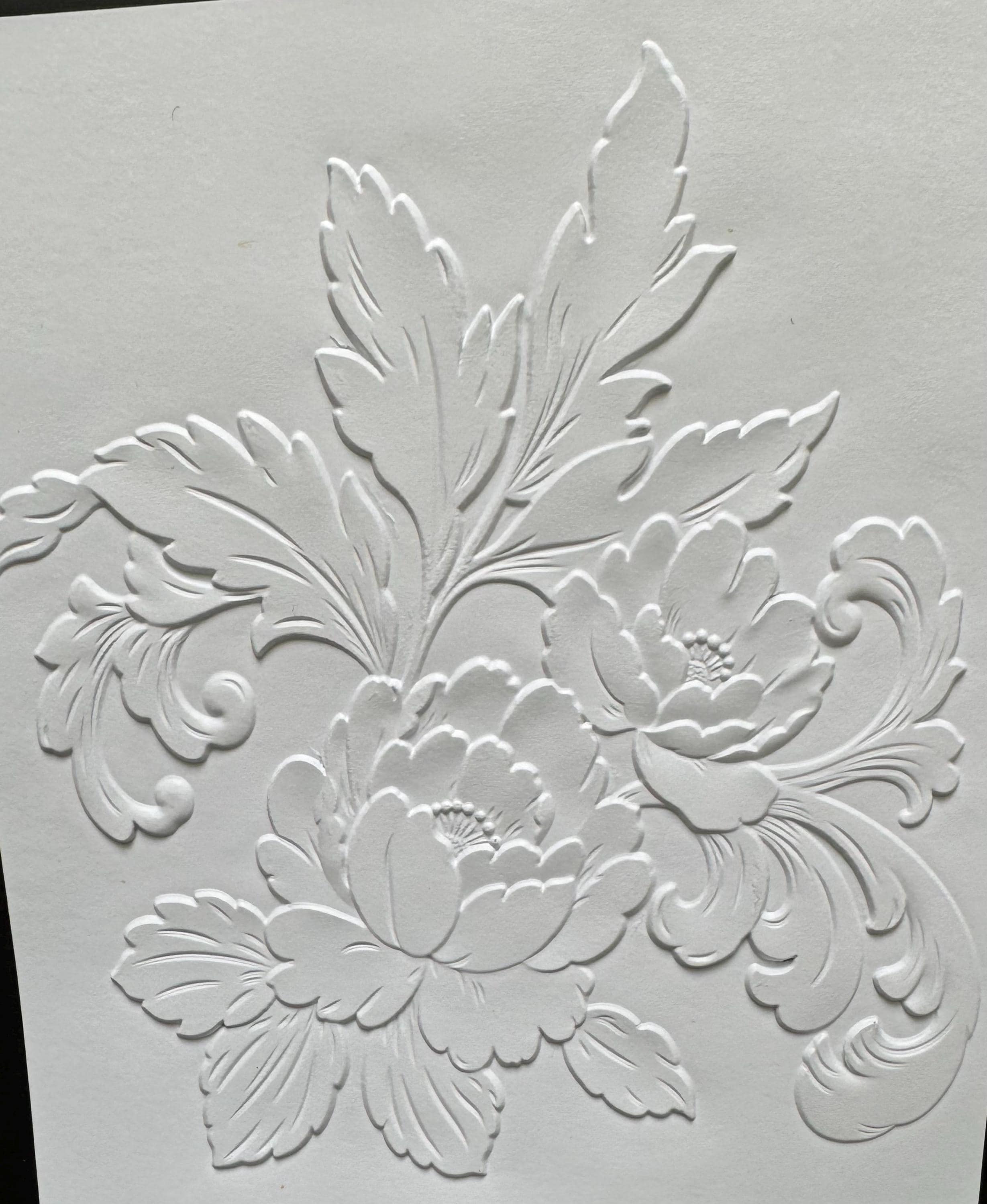 Set of 5 3D Botanical Book Cover Engravings, 3D Embossed Flowers ...
