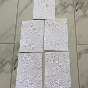 3D Deep Embossed White Beautiful Blooms - White Embossed Card Stock ...