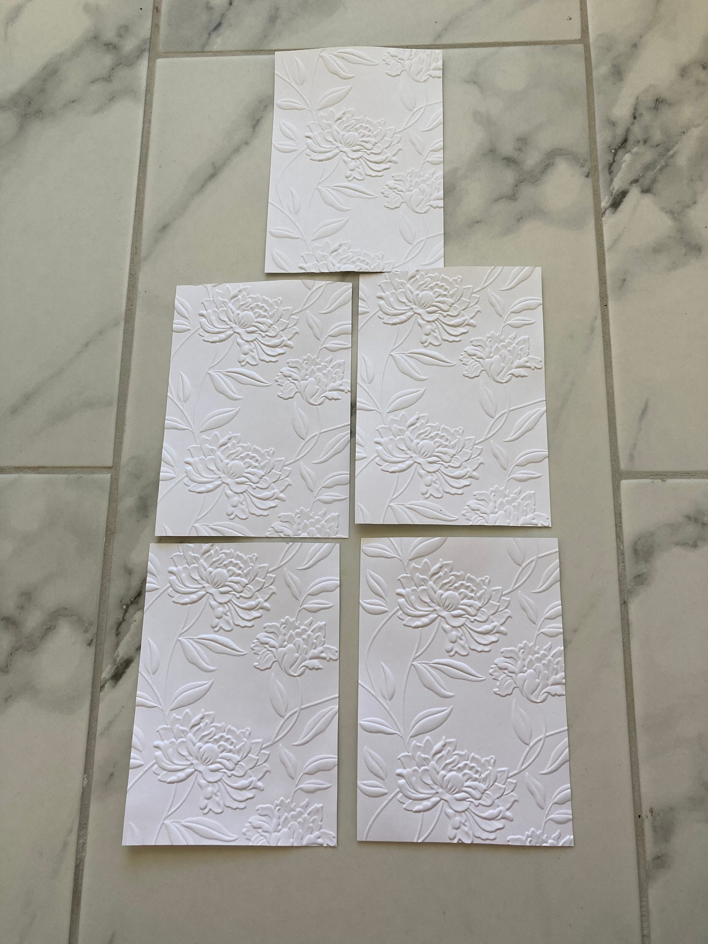 3D Deep Embossed White Beautiful Blooms - White Embossed Card Stock ...
