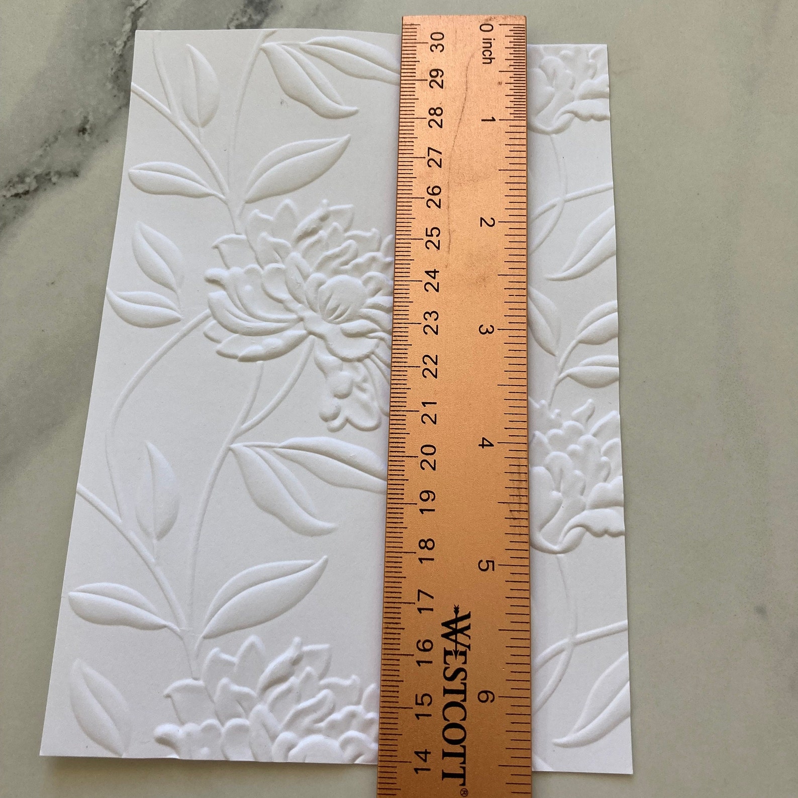 3D Deep Embossed White Beautiful Blooms - White Embossed Card Stock ...