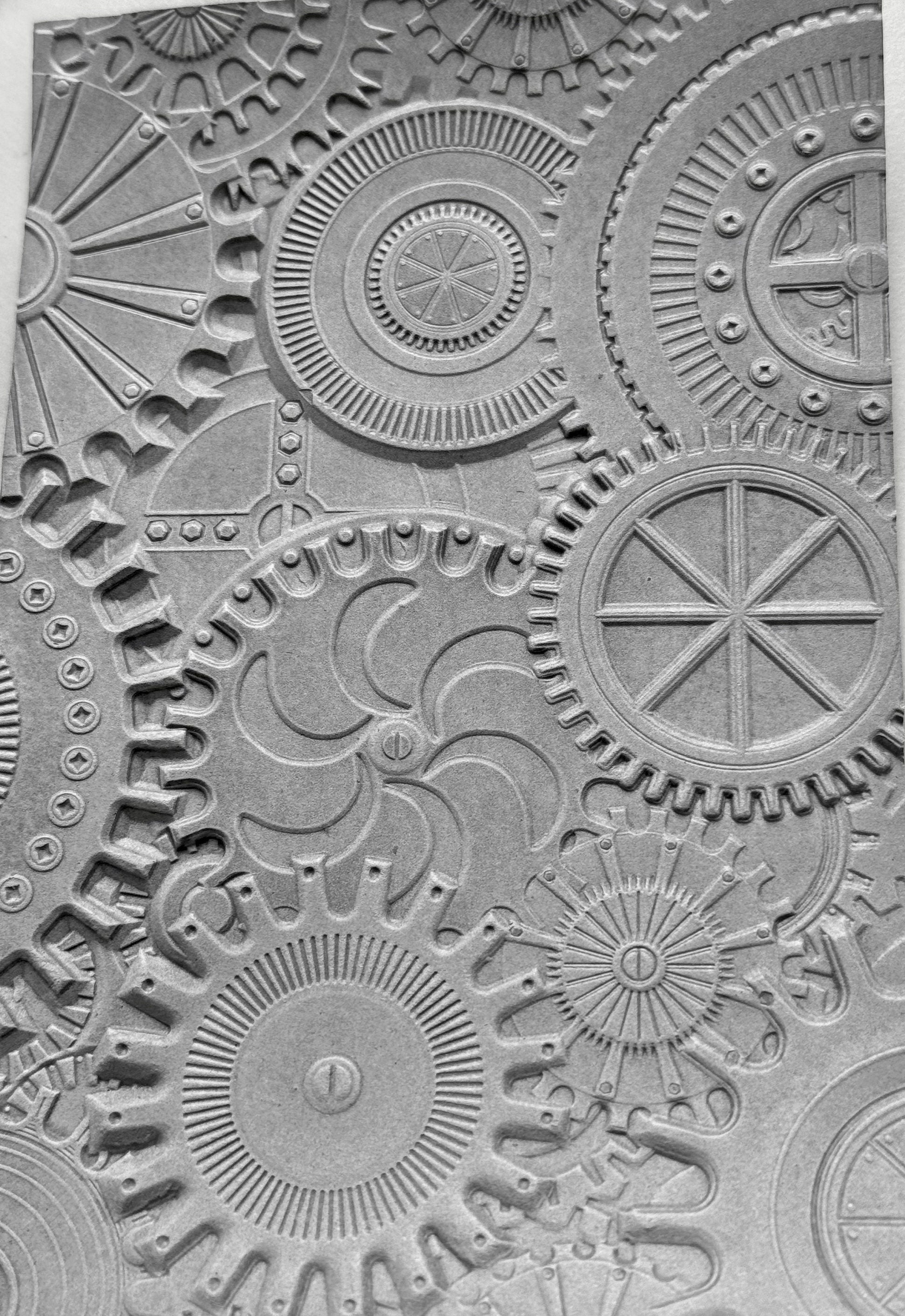 5 Mechanics 3D Embossed Cardstock, Designer Embossed Paper, Die Cuts ...