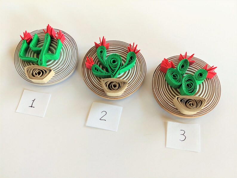 Quilling Cactus Magnets Quilling Succulents Fridge Magnets - Etsy