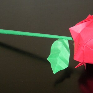 Red Origami Paper Roses 6 Stems - Etsy