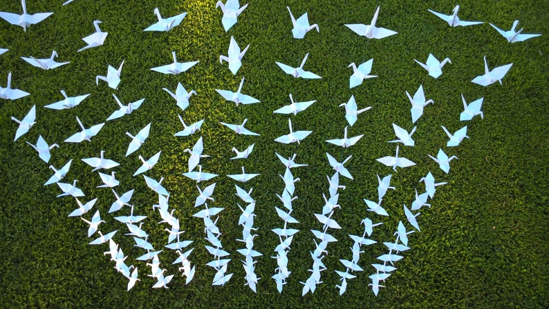 500 Origami Paper Canes Garland-origami Cranes on | Etsy
