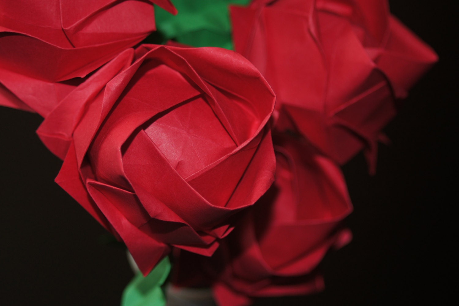 Red Origami Paper Roses 6 Stems - Etsy