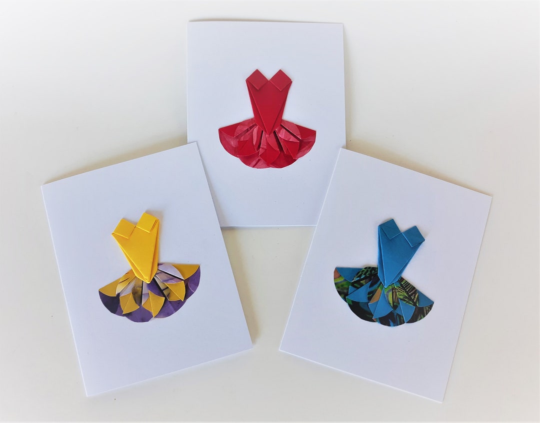 Handmade Origami Ballerina Dress Card, Dance Recital, Ballet Card ...