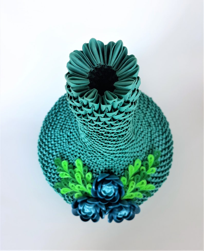 3D Origami Vase 3D Origami Flower Vase Handmade Origami | Etsy