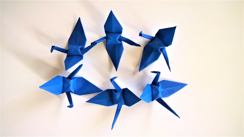 100 Medium Navy Blue Origami Paper Cranes 3.5 | Etsy