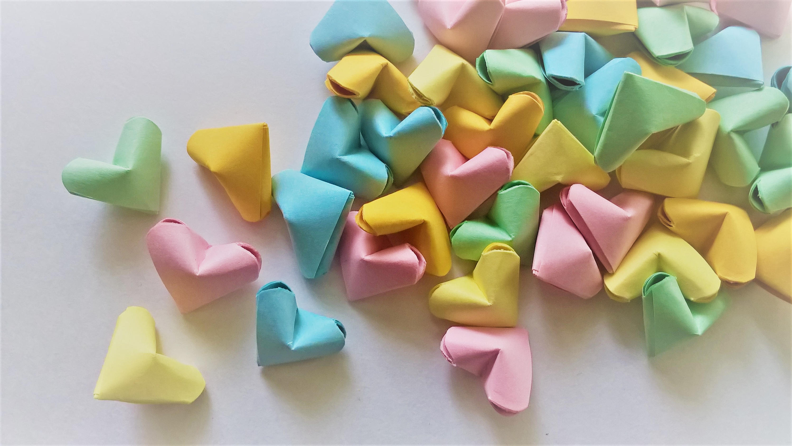 100 Pastel Mix Origami Paper Hearts-origami Hearts-paper - Etsy