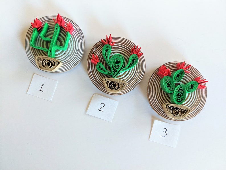 Quilling Cactus Magnets Quilling Succulents Fridge Magnets - Etsy