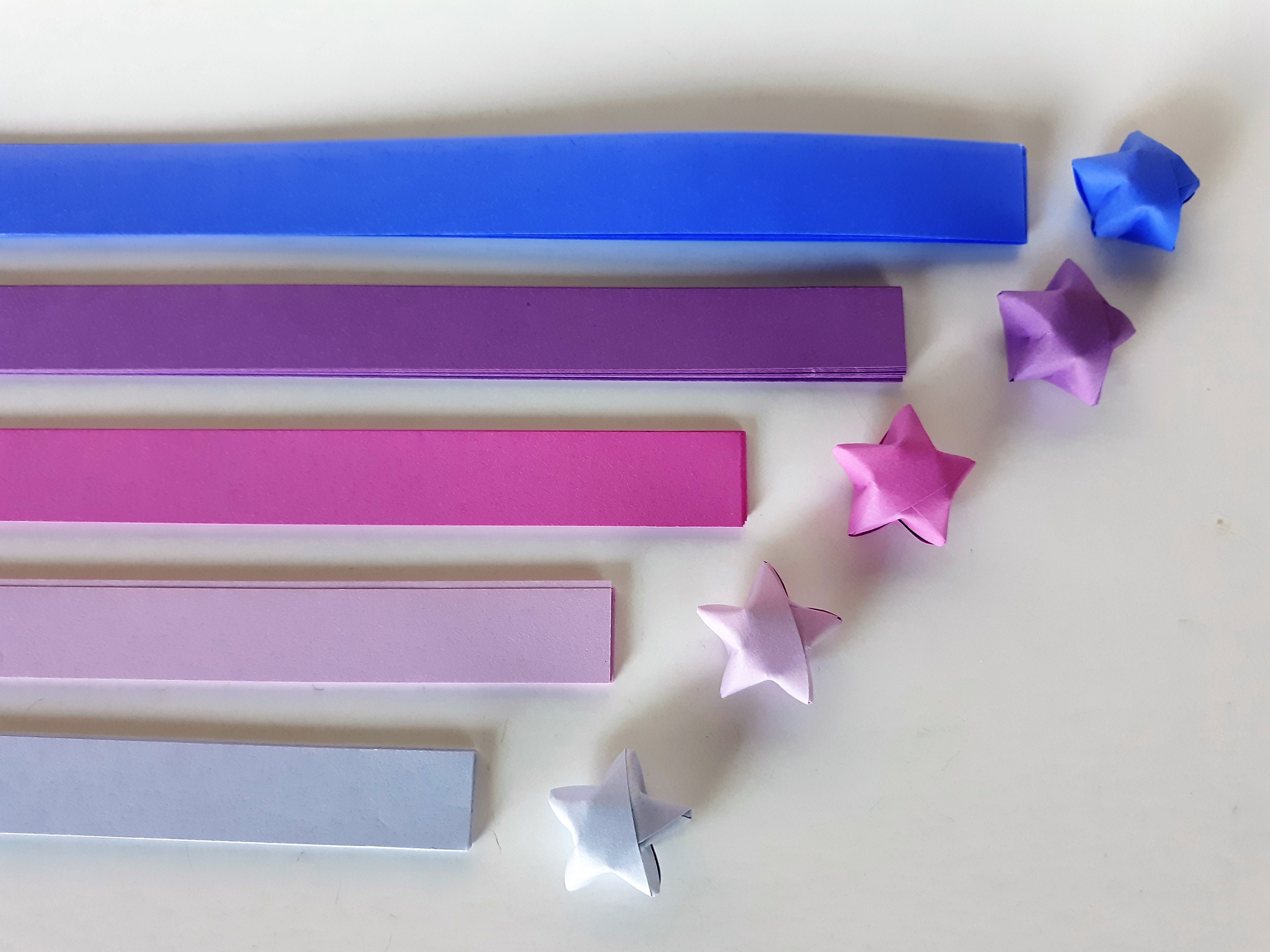 Origami Lucky Star Paper Strips 100 Count Purple & Plum Mix | Etsy