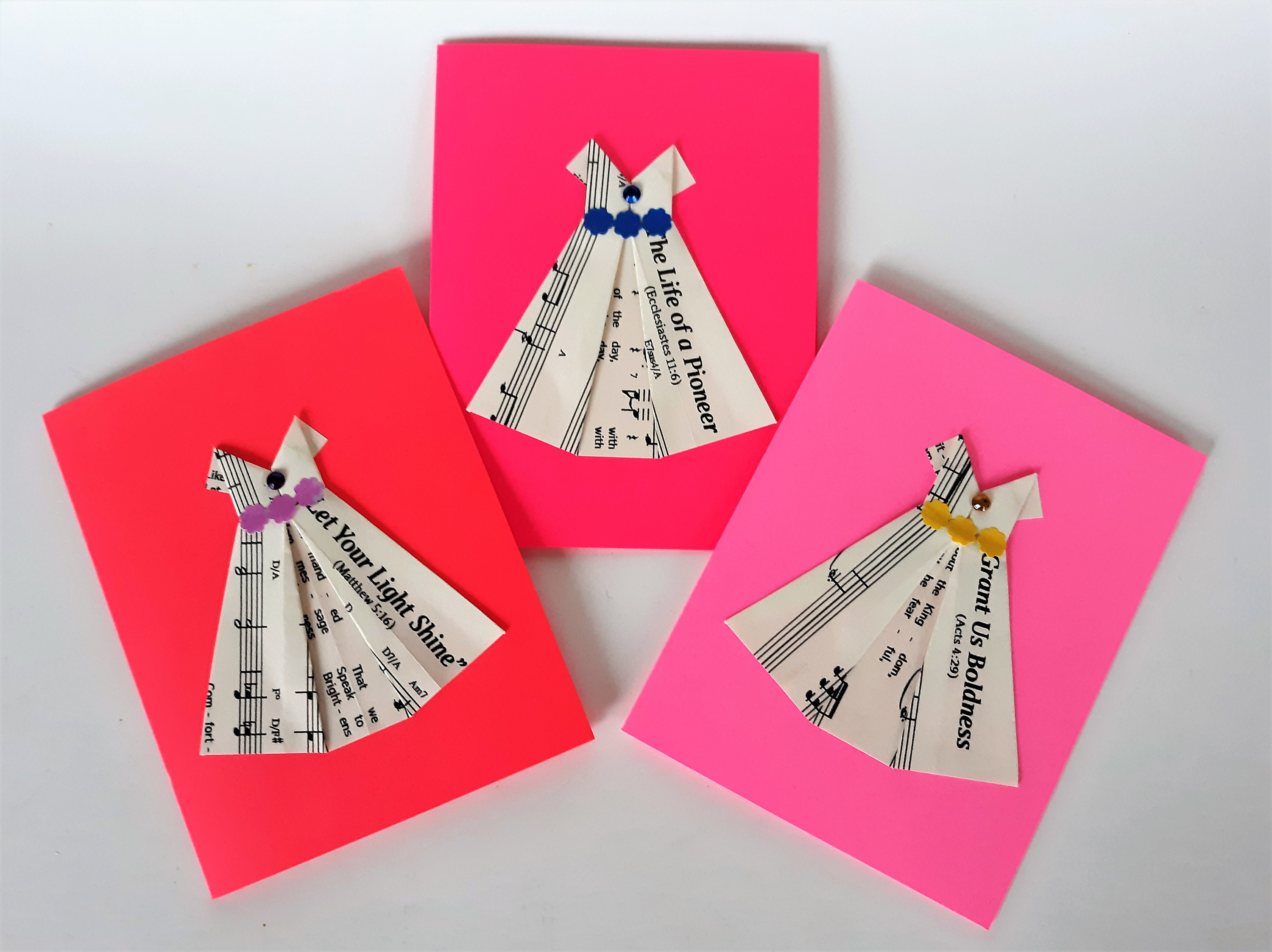 JW Cards, Origami JW Cards Dresses With Kingdom Song, JW Cards for ...