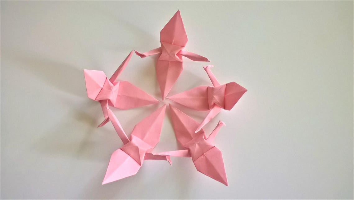 100 Pastel Pink Origami Paper Cranes 3.5 Wedding - Etsy