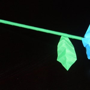 Blue Origami Paper Roses 6 Stems - Etsy