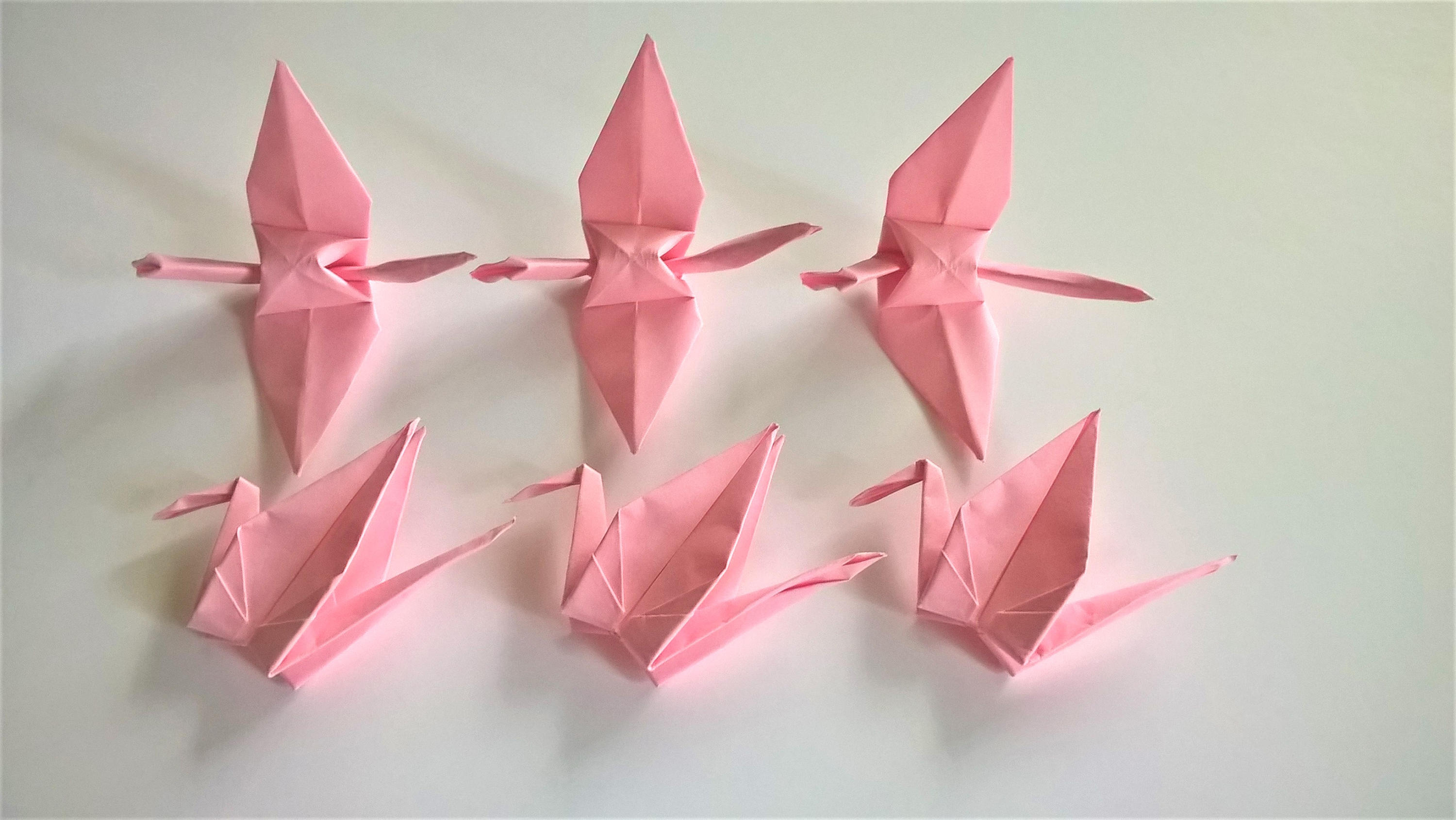 100 Pastel Pink Origami Paper Cranes 3.5 Wedding | Etsy