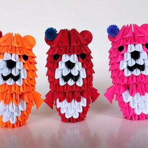 Cute Bear, Cute 3D Origami Bear, 3D Origami Teddy Bear, Mr and Mrs Bear ...