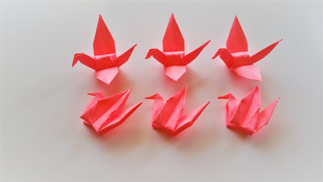 100 Pink Origami Paper Cranes, 3.5 , Wedding Party Decoration - Etsy