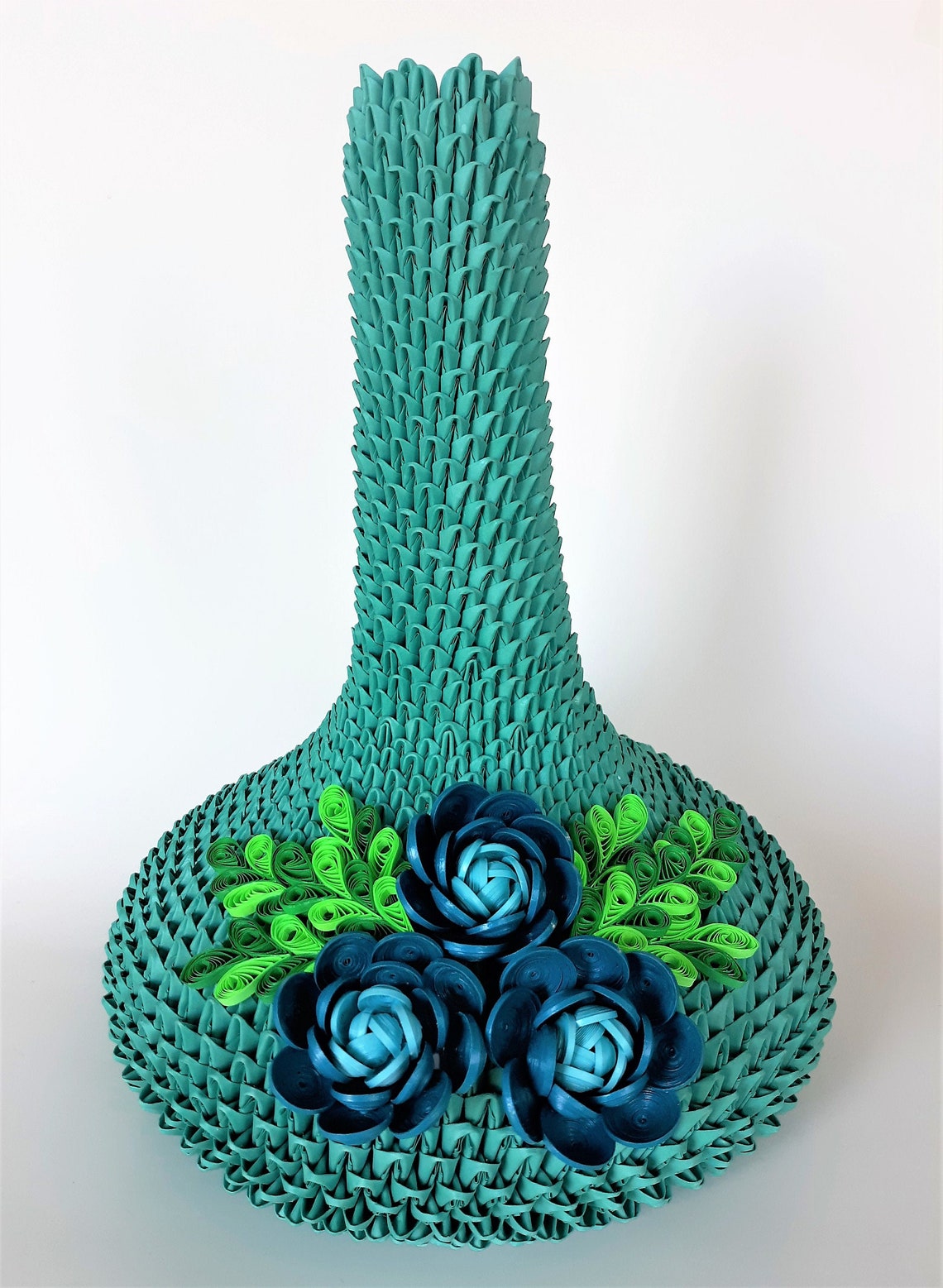 3D Origami Vase 3D Origami Flower Vase Handmade Origami | Etsy