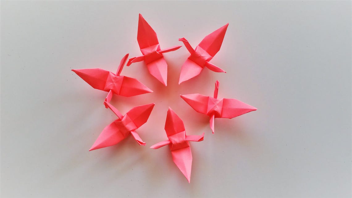 100 Pink Origami Paper Cranes 3.5 Wedding Party | Etsy