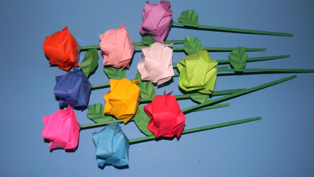 Origami Paper Rose 1origami Rose-paper Rose-paper - Etsy