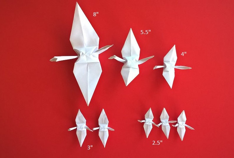 100 Extra Large 8 White Origami Paper Cranes | Etsy